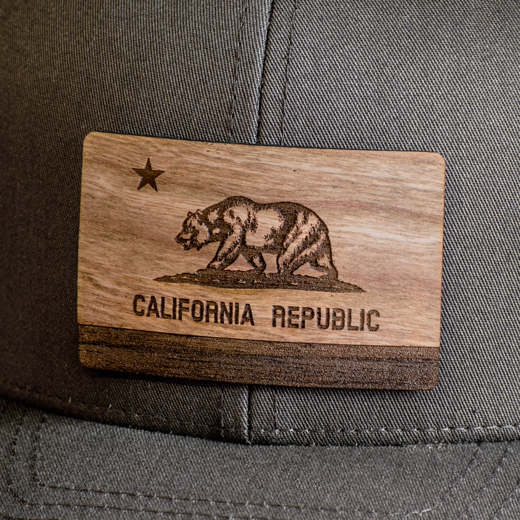 Wooden Patch Snapback Trucker | California Flag Snapback Hat | Union ...