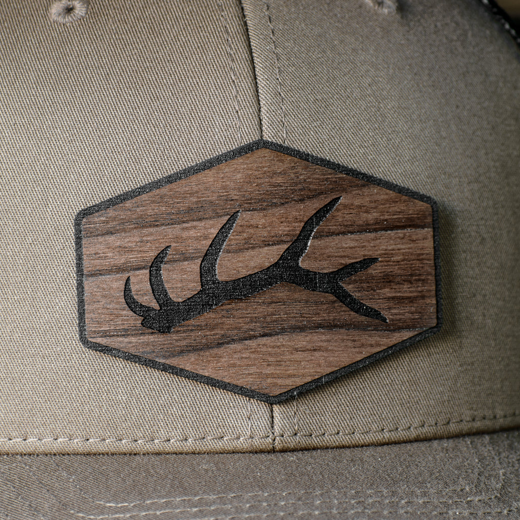 Wooden Patch Snapback Trucker | Elk Shed Snapback Hat | Union Standard ...