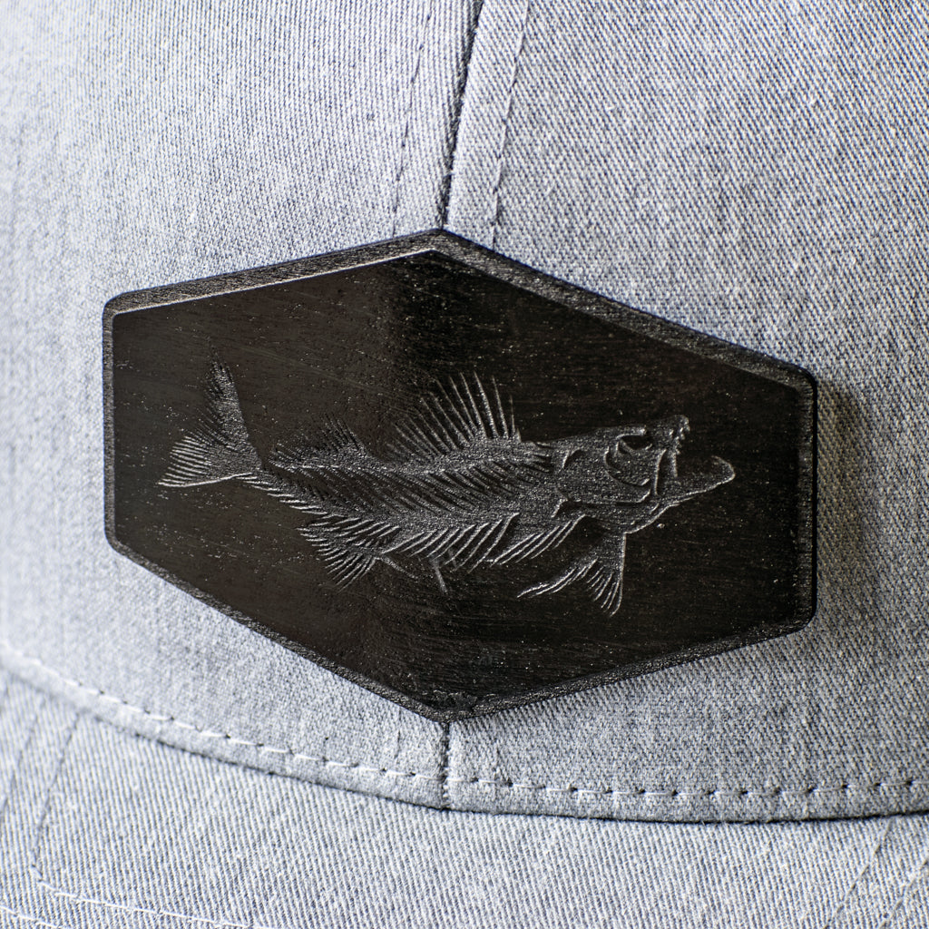 Wooden Patch Snapback Trucker | Walleye Skeleton Snapback Hat | Union ...